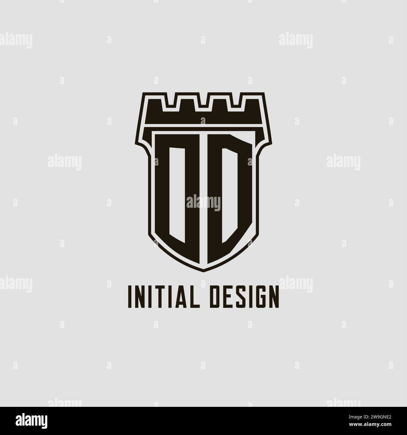 Monogram OD with shield fortress logo design style vector graphic Stock Vector Image & Art - Alamy