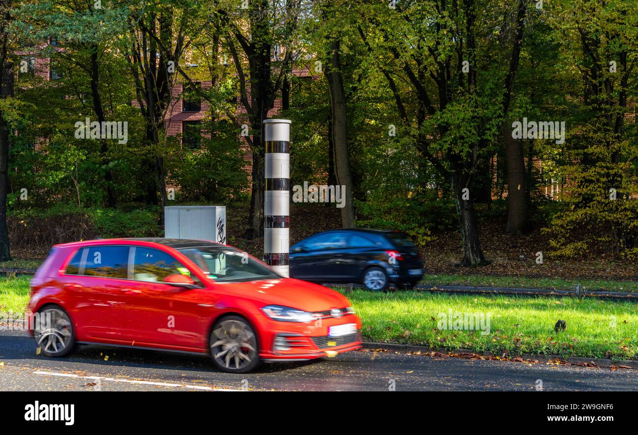 Driving Cars Next To A Lightning Column, Blur, Hamburg, Germany, Europe ...