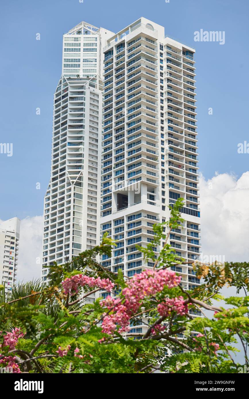 Detail of the skyscraper in Panama city, Republic of Panama, Central ...