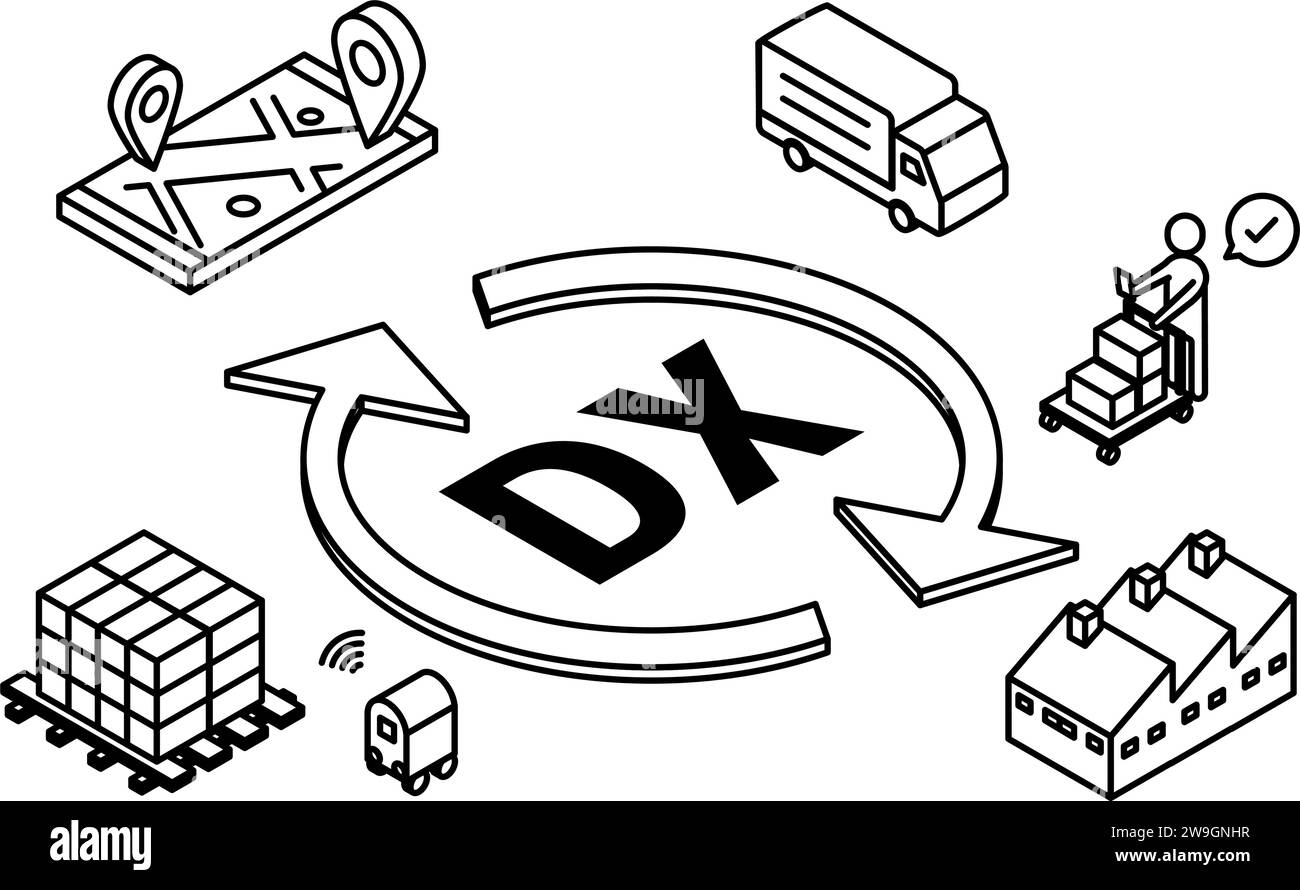 Image of logistics system and DXingSimple isometric illustration Stock ...