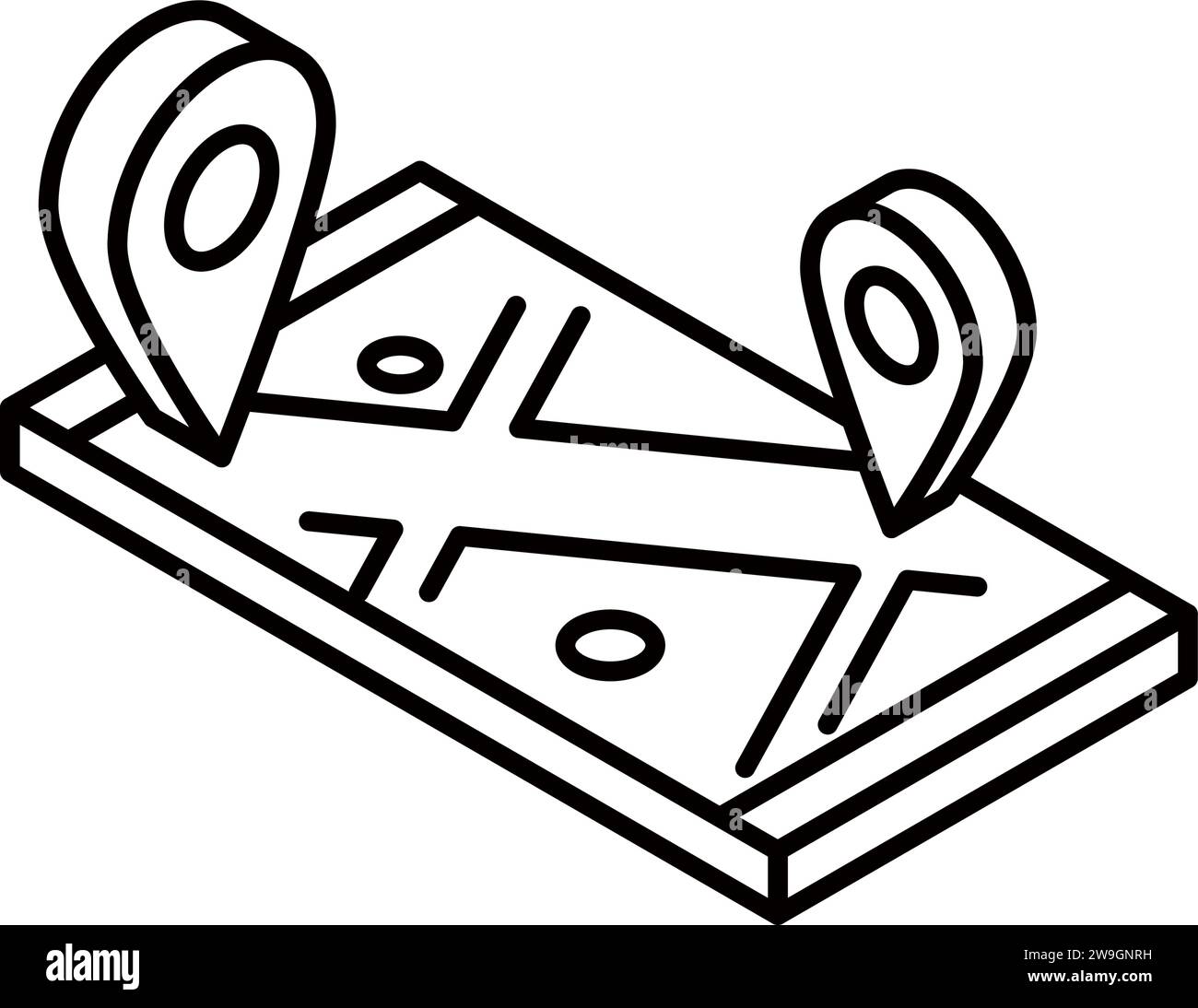 GPS-enabled smartphone maps, simple line drawings, DX, IT, logistics ...