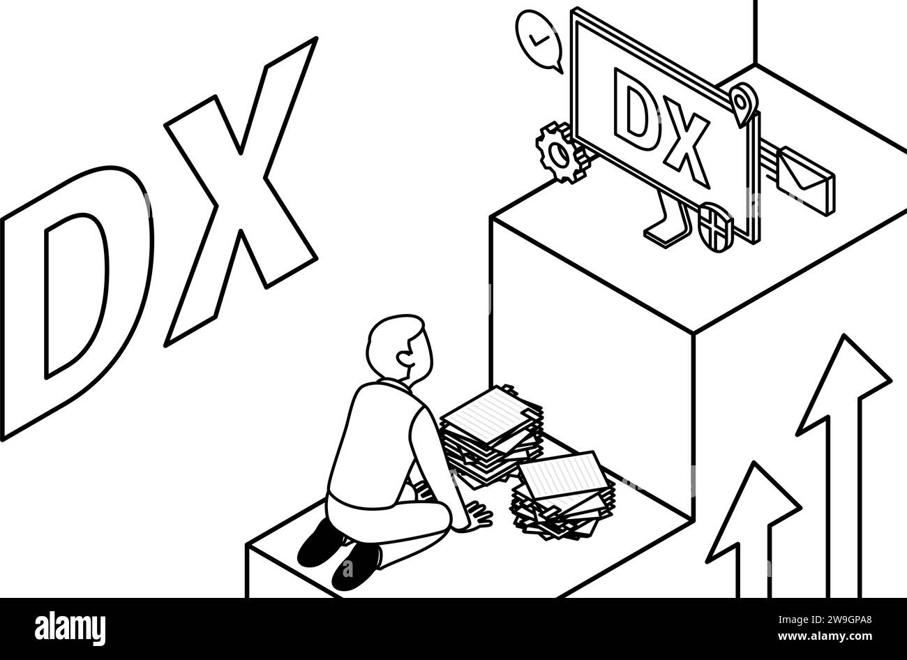 Image of a man who is busy at work examining business improvements with ...