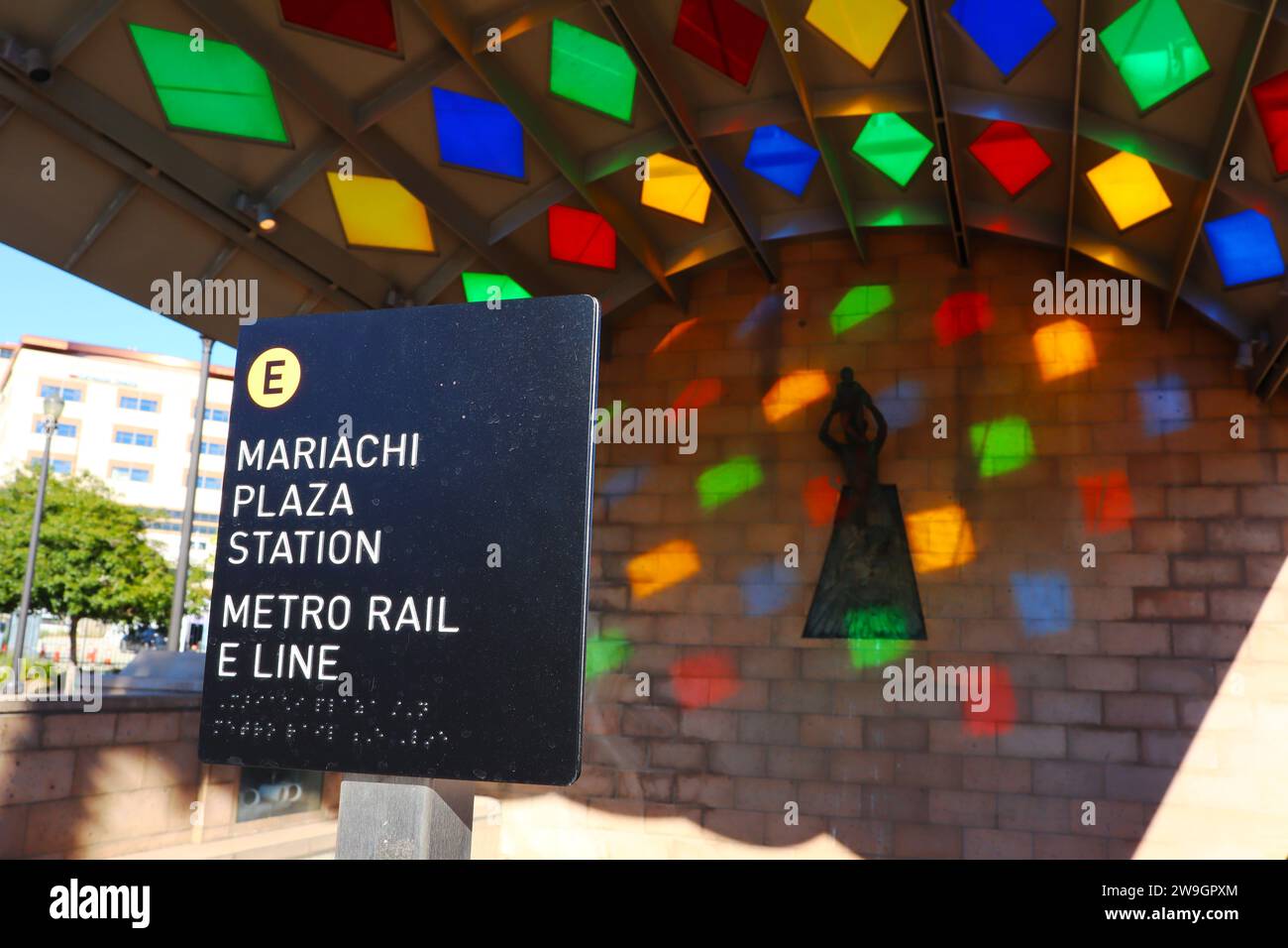 Los Angeles, California: Mariachi Plaza Metro Rail E Line Station ...