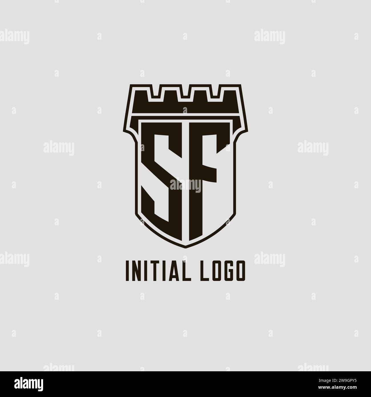 Monogram SF with shield fortress logo design style vector graphic Stock Vector Image & Art - Alamy