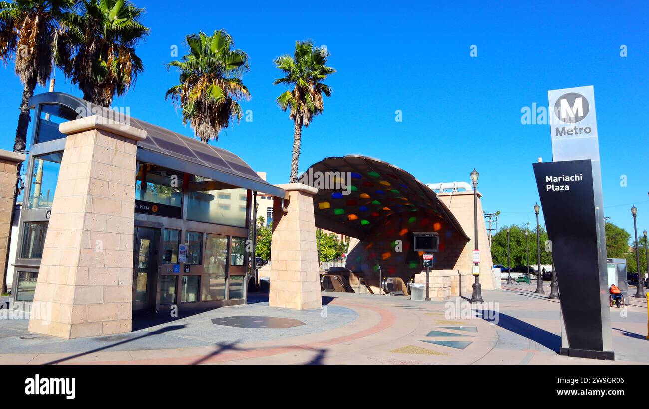Los Angeles, California: Mariachi Plaza Metro Rail E Line Station ...