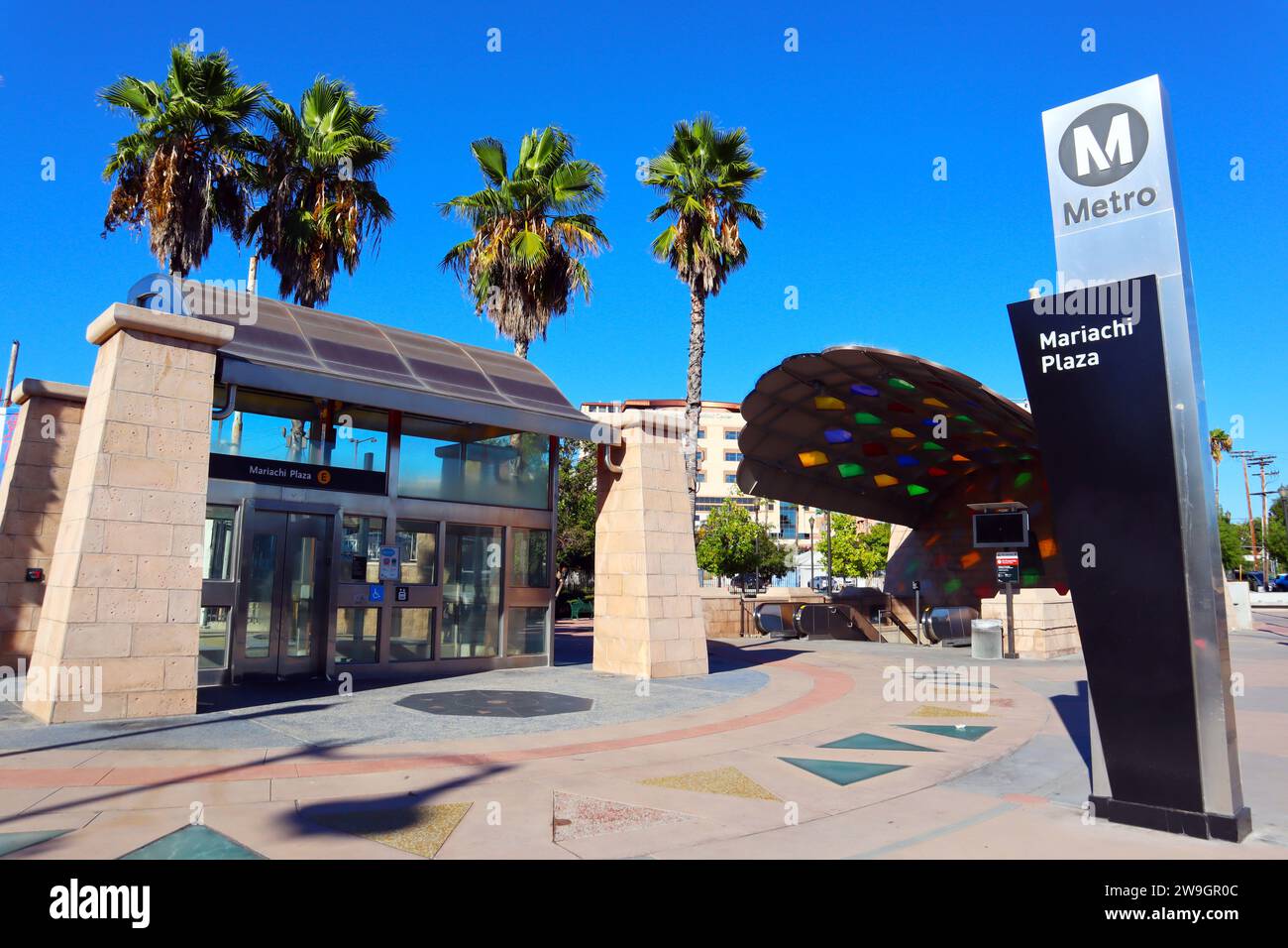 Los Angeles, California: Mariachi Plaza Metro Rail E Line Station ...