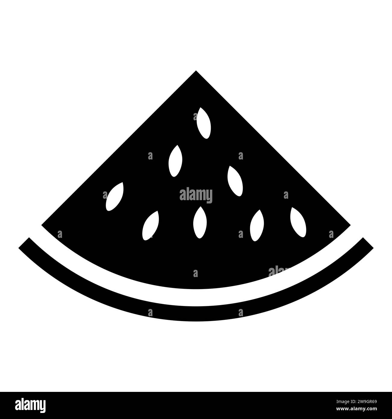 Watermelon black vector icon on white background Stock Vector Image ...