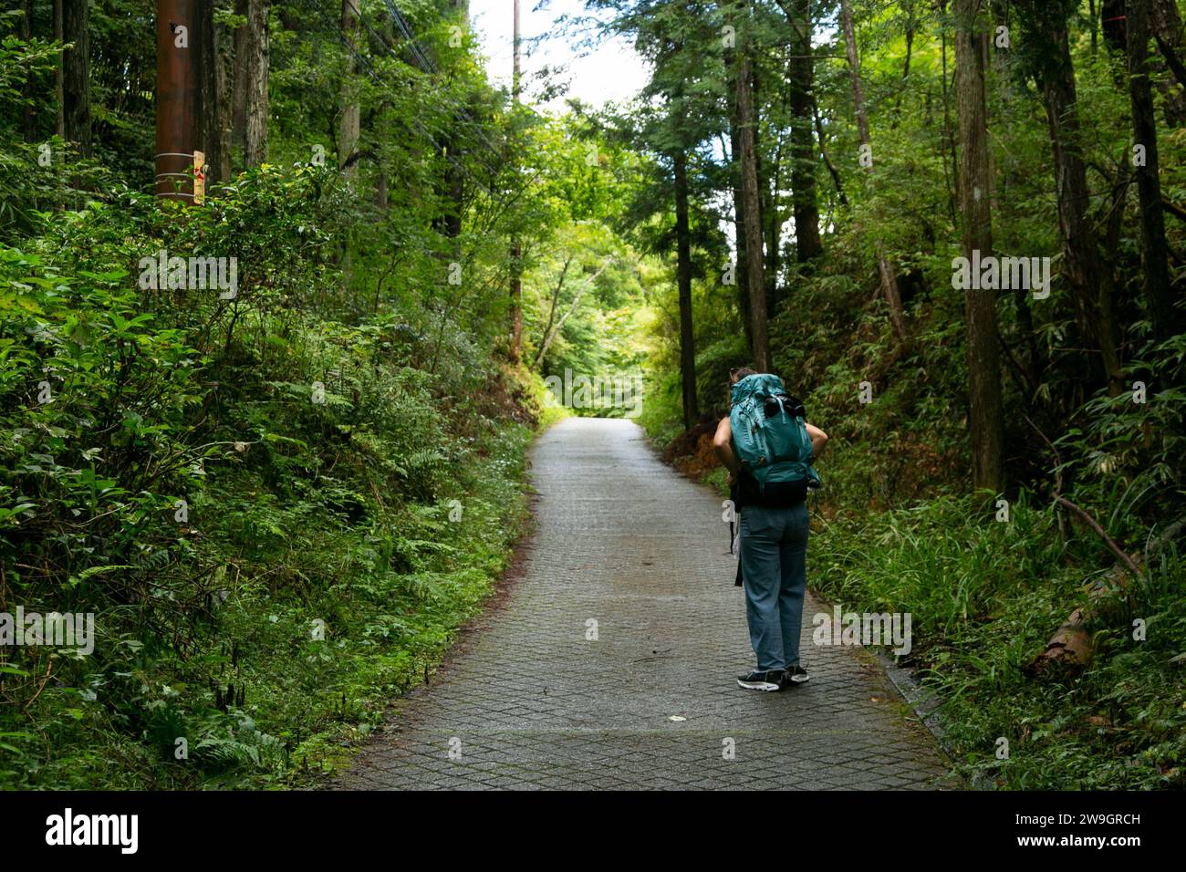 Walking the road following the Nakasendo trail between Nagiso and ...