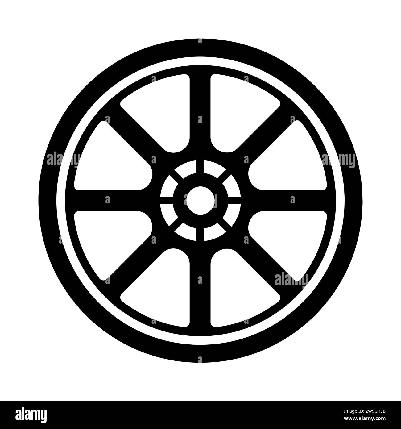 Wheel black vector icon on white background Stock Vector Image & Art ...