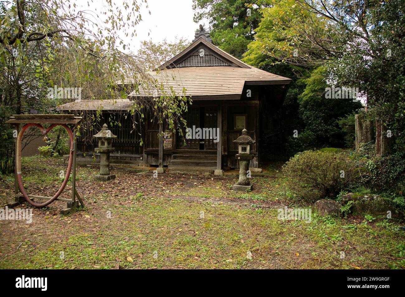 Magome, Japan; 1st October 2023: A temple on the Nakasendo trail ...