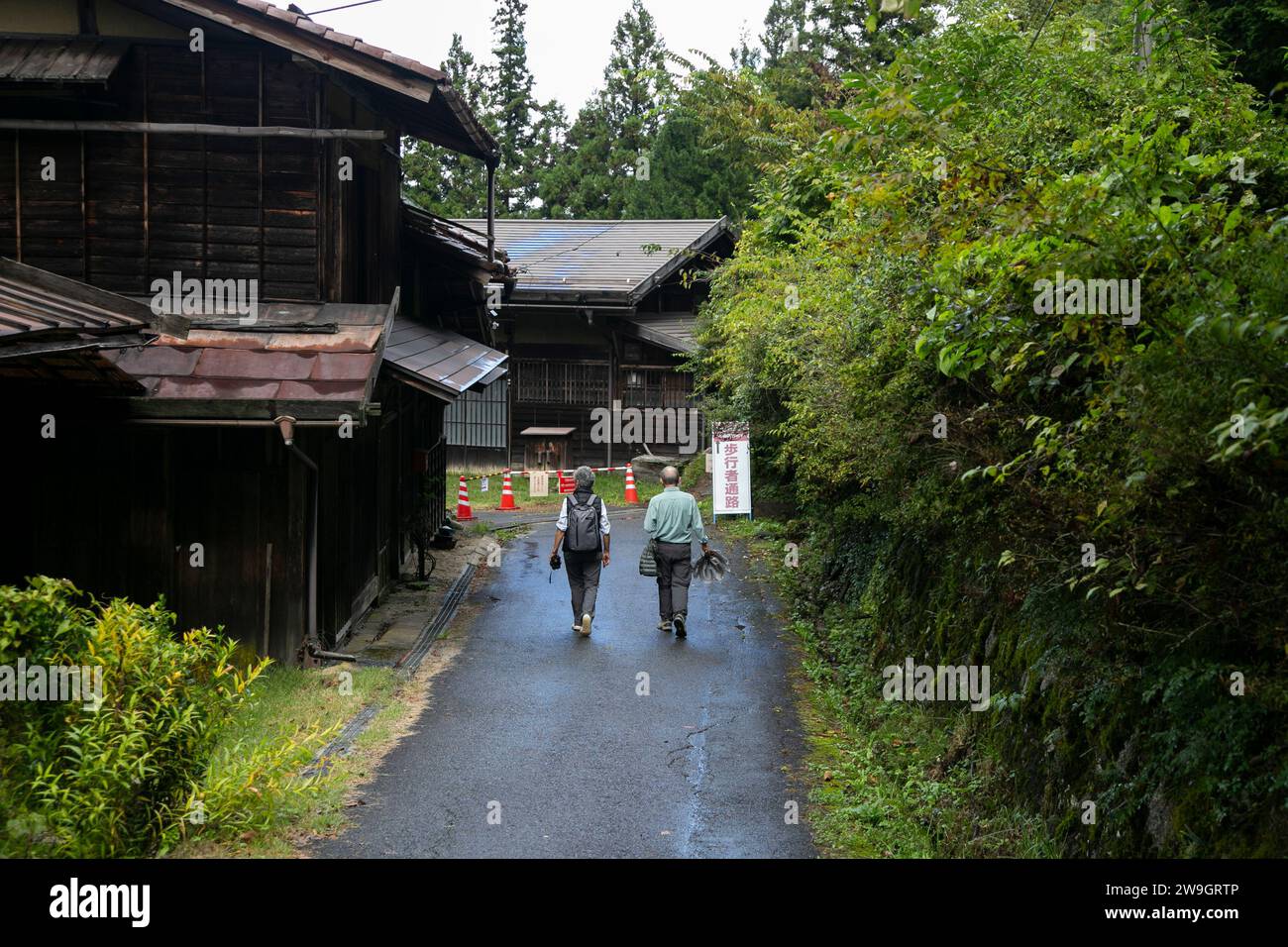 Magome, Japan; 1st October 2023: Walking the hiking road following the ...