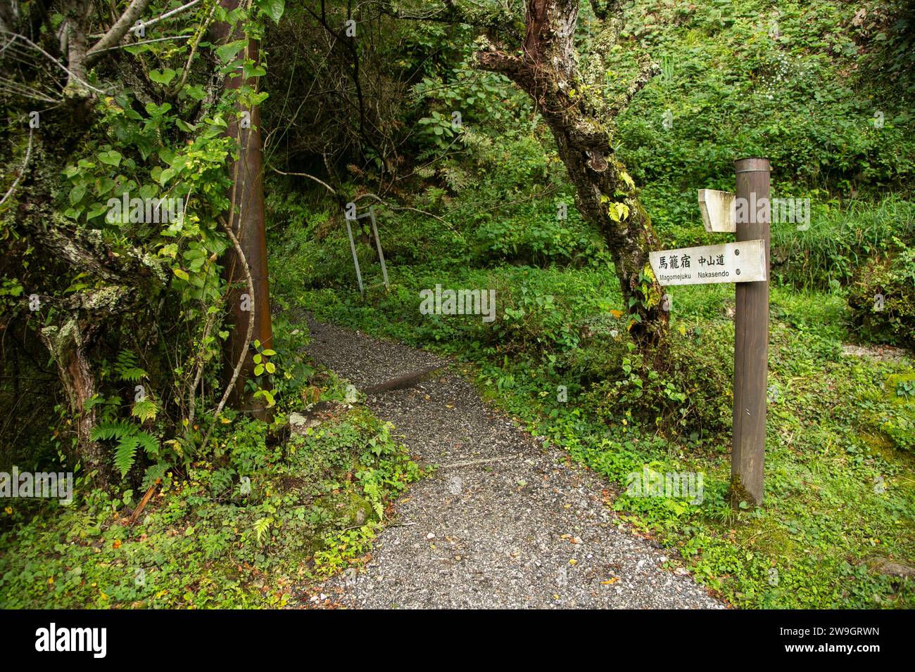 Magome, Japan; 1st October 2023: Walking the hiking road following the ...