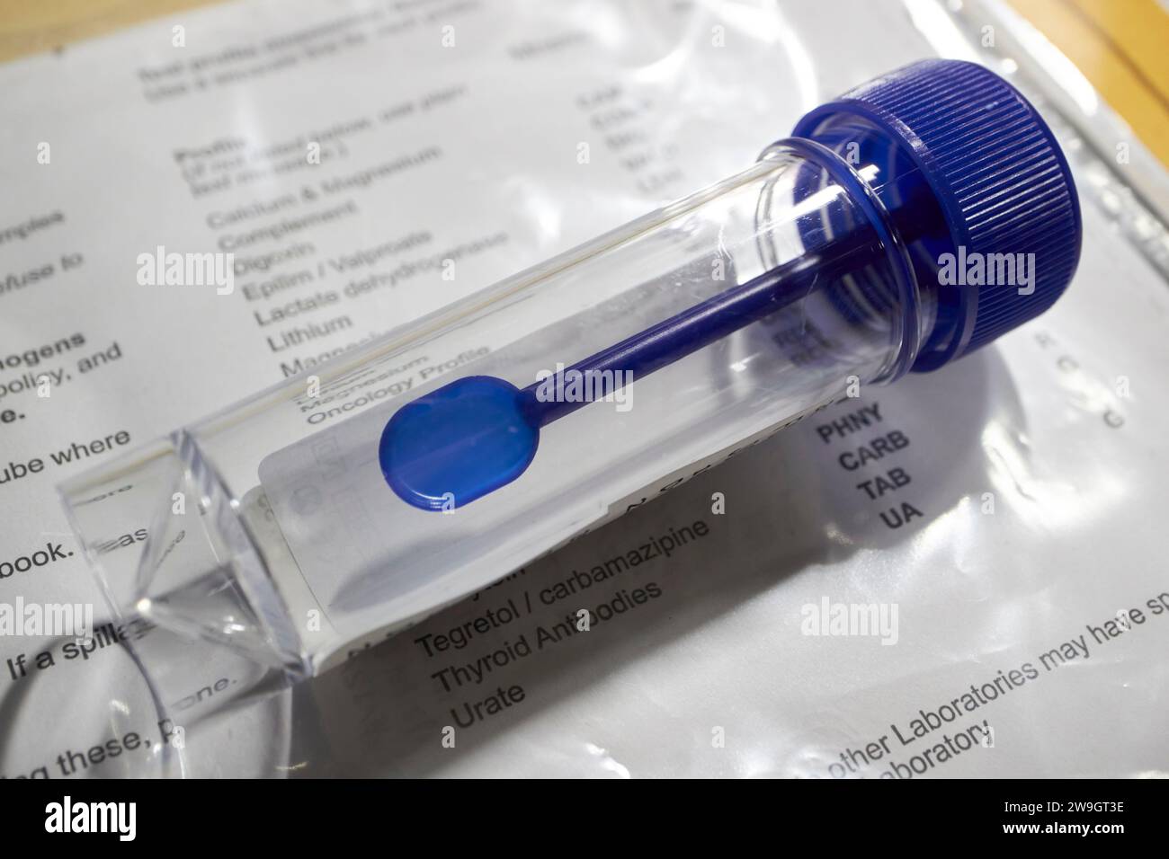 stool fecal sample test tube sampling kit Stock Photo - Alamy