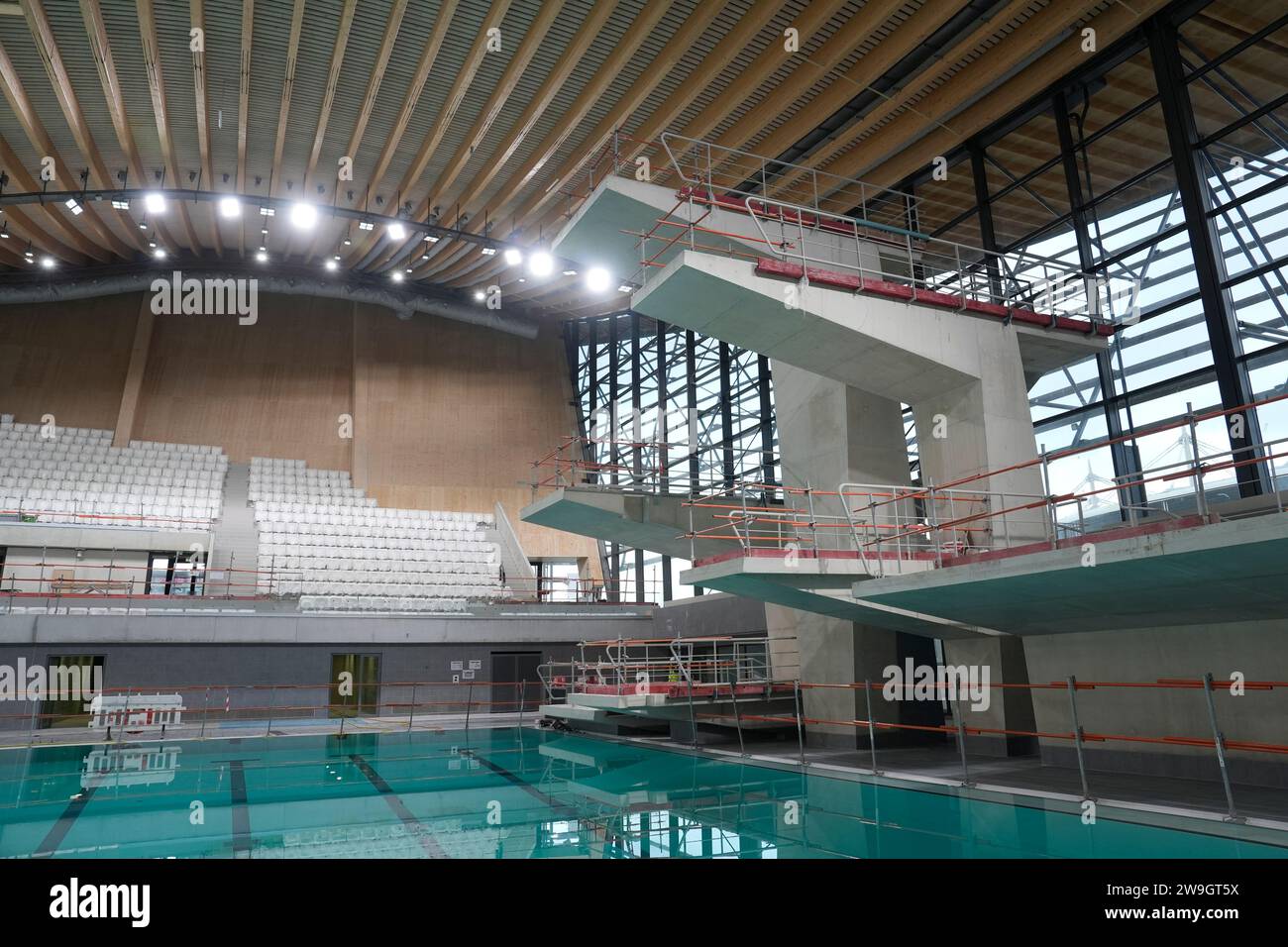 A view of the Olympic Aquatic Center, Thursday, Dec. 28, 2023 in Saint ...