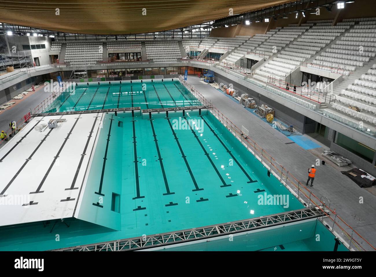 A view of the Olympic Aquatic Center, Thursday, Dec. 28, 2023 in Saint ...