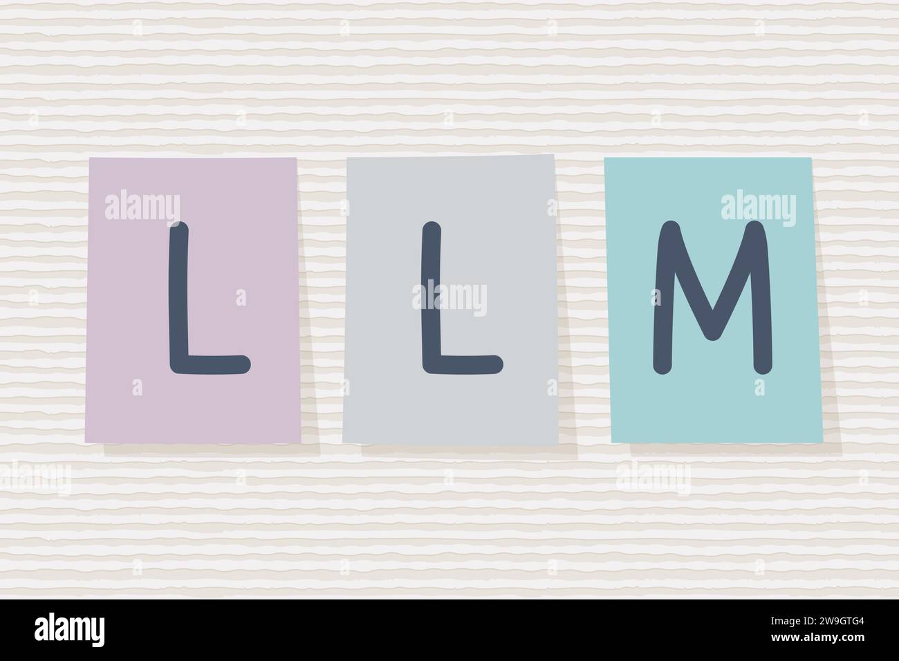 LLM (Large Language Model) acronym on sticky notes- vector illustration ...