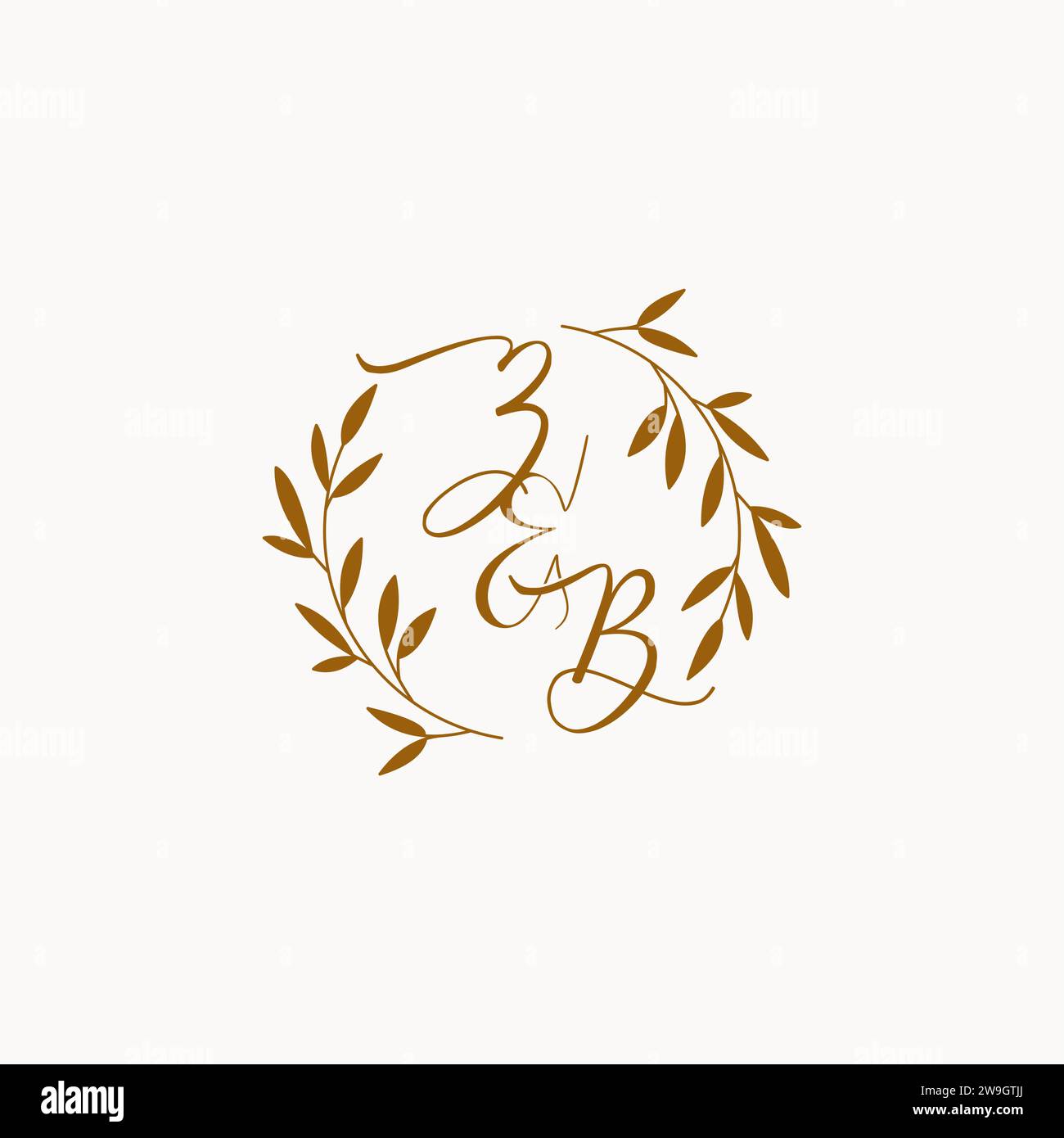 ZB initial wedding monogram logo design Stock Vector Image & Art - Alamy