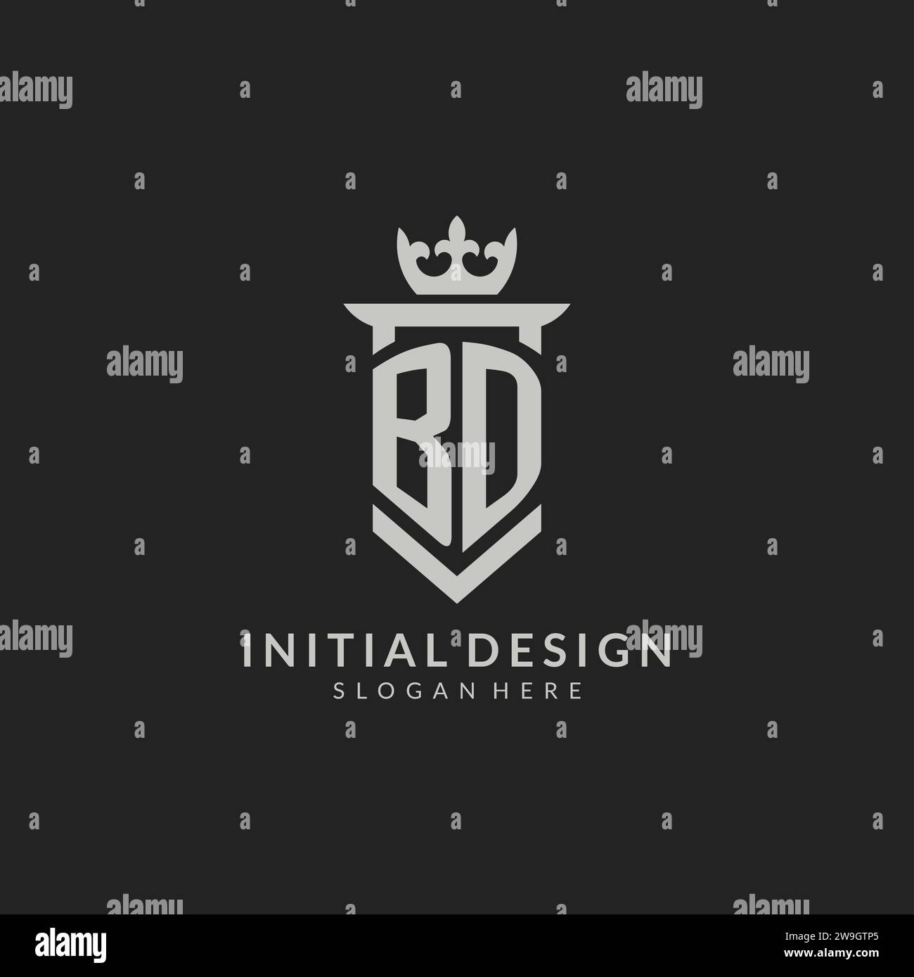 Initial BD shield and crown logo style vector graphic Stock Vector ...