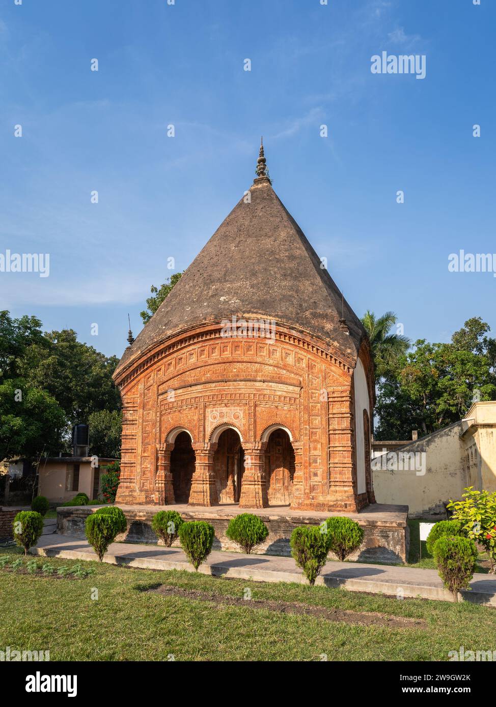 Vertical view of ancient terracotta Chauchala Chhota Govinda temple ...