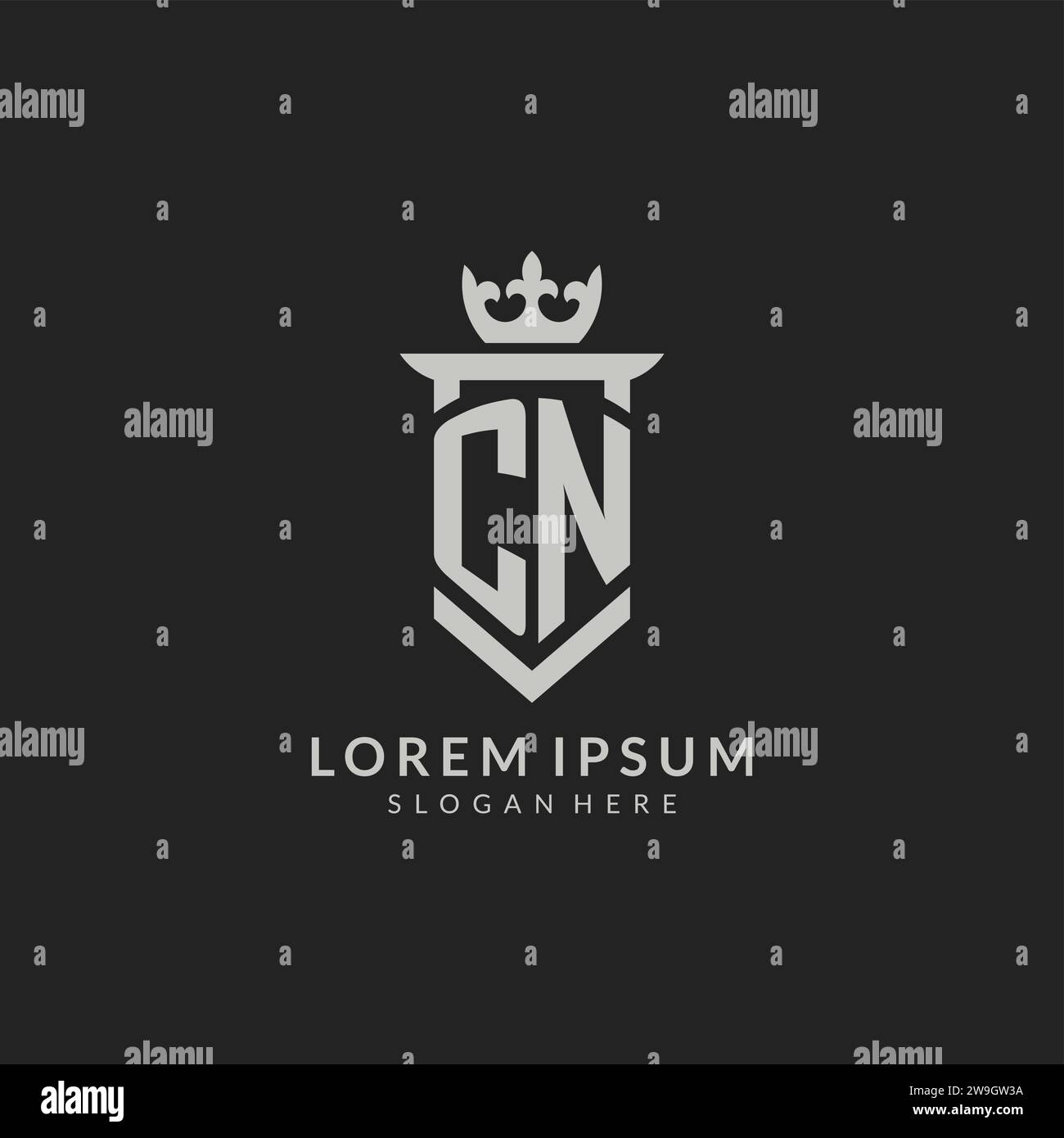 Initial CN shield and crown logo style vector graphic Stock Vector Image & Art - Alamy