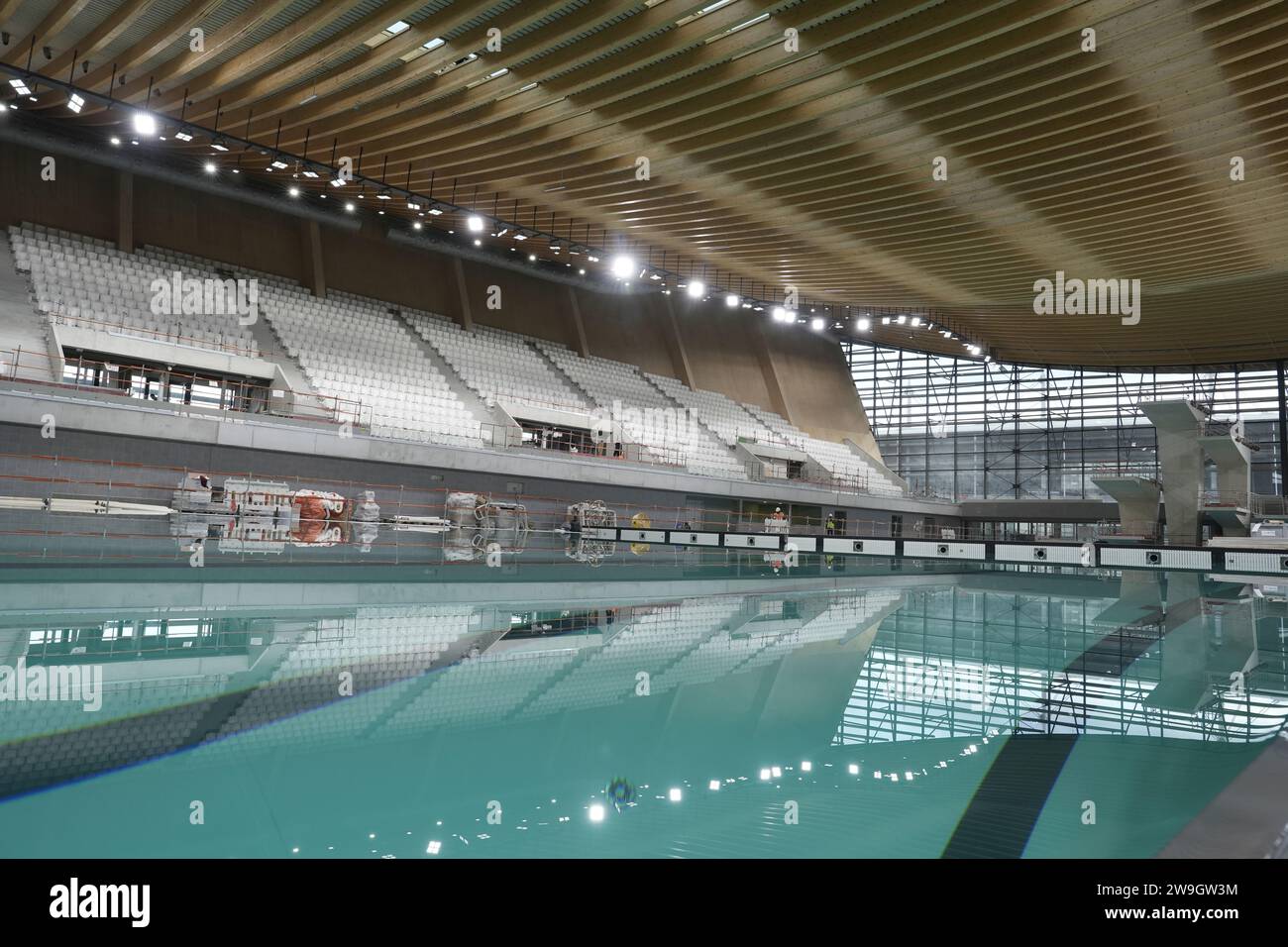 A view of the Olympic Aquatic Center, Thursday, Dec. 28, 2023 in Saint ...