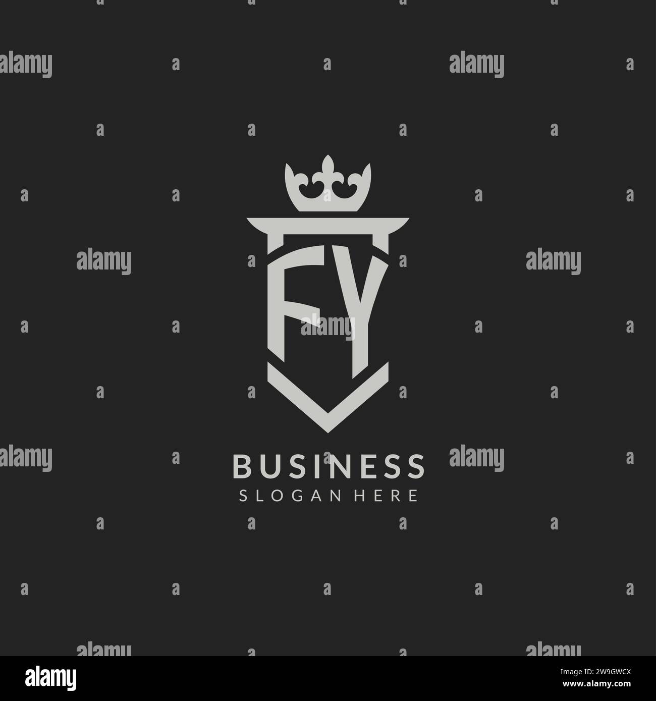 Initial FY shield and crown logo style vector graphic Stock Vector ...