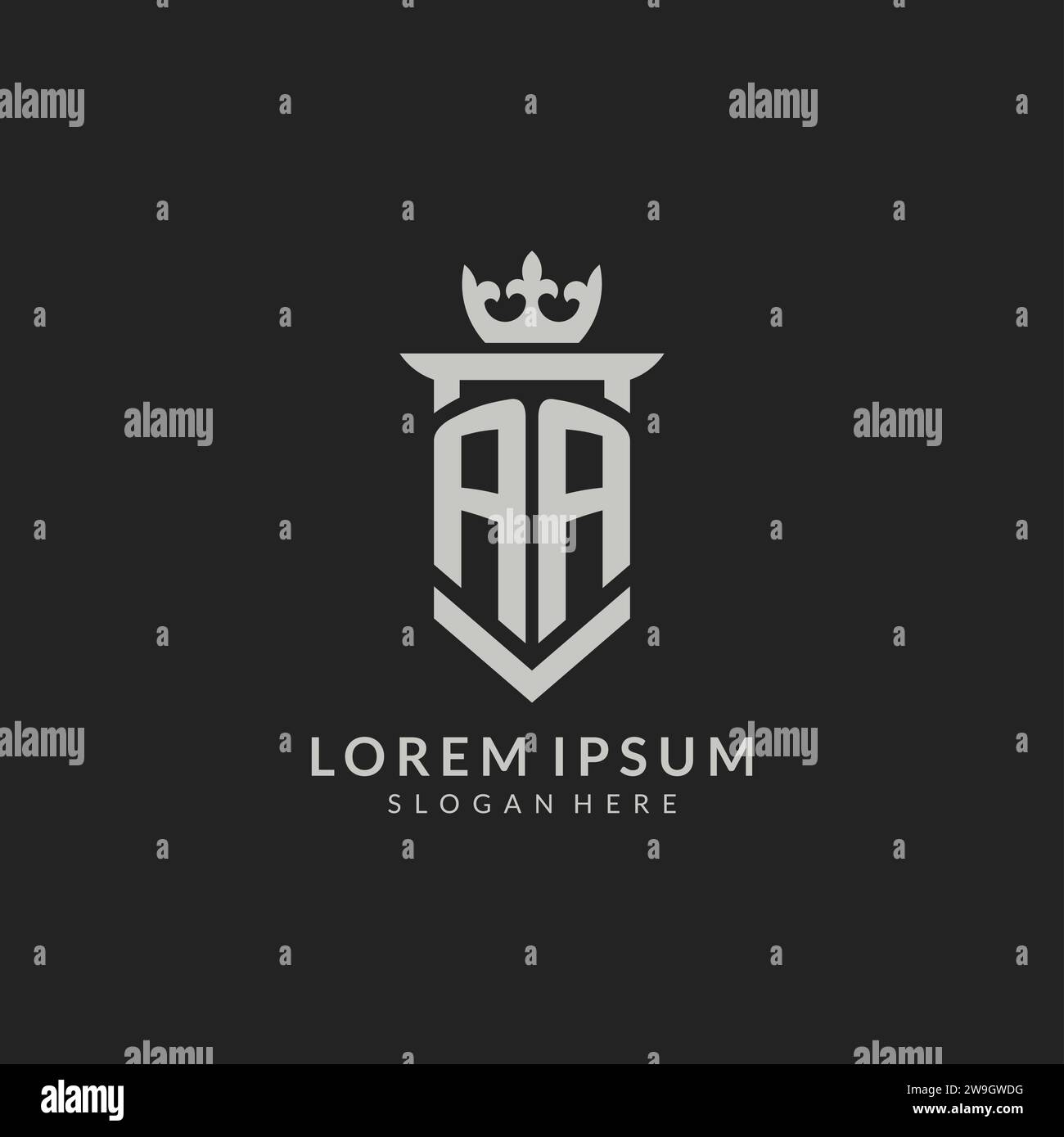 Initial AA shield and crown logo style vector graphic Stock Vector ...