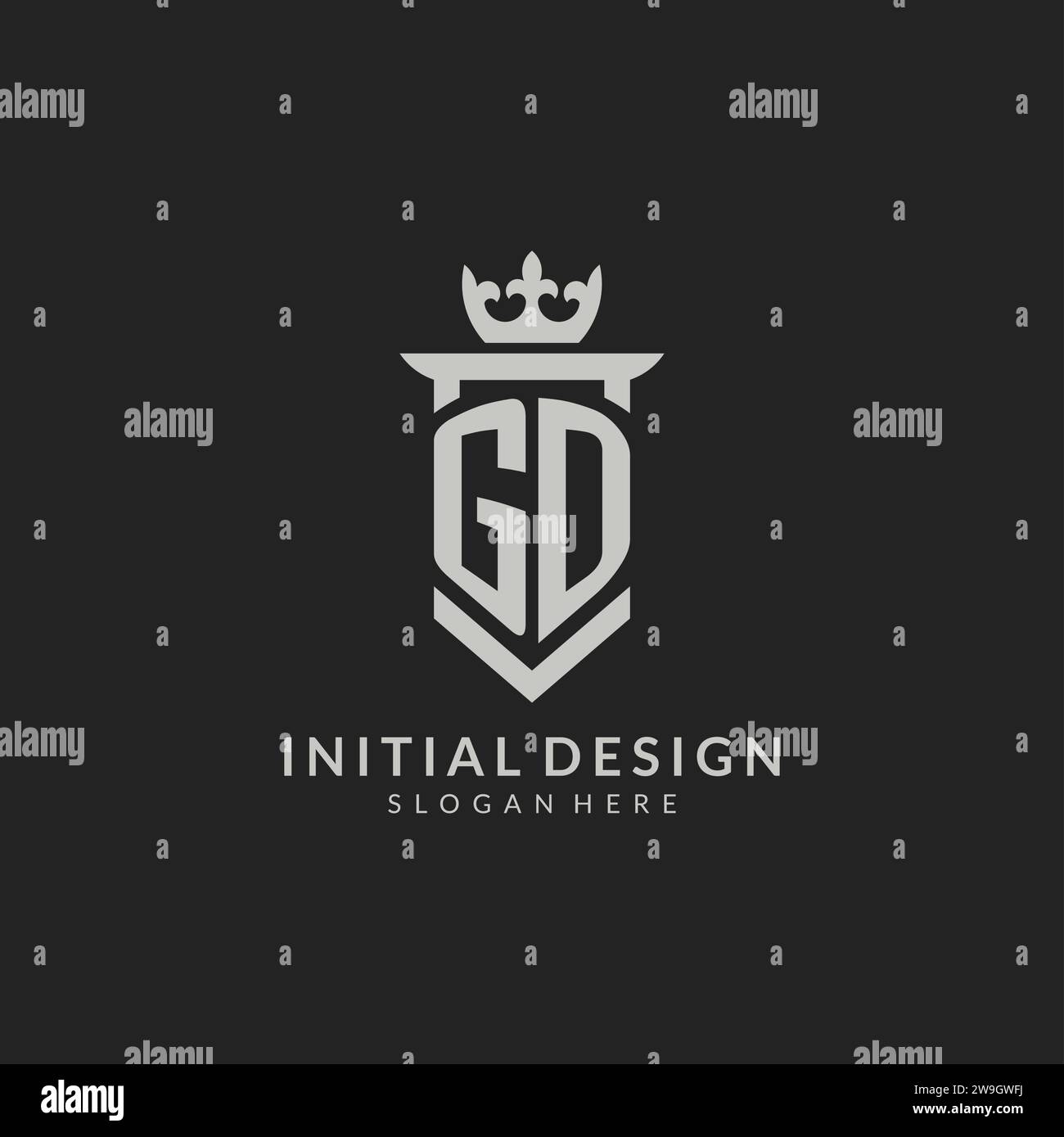 Initial GD shield and crown logo style vector graphic Stock Vector ...