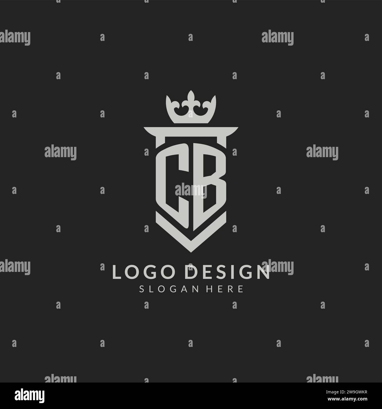 Initial CB shield and crown logo style vector graphic Stock Vector ...