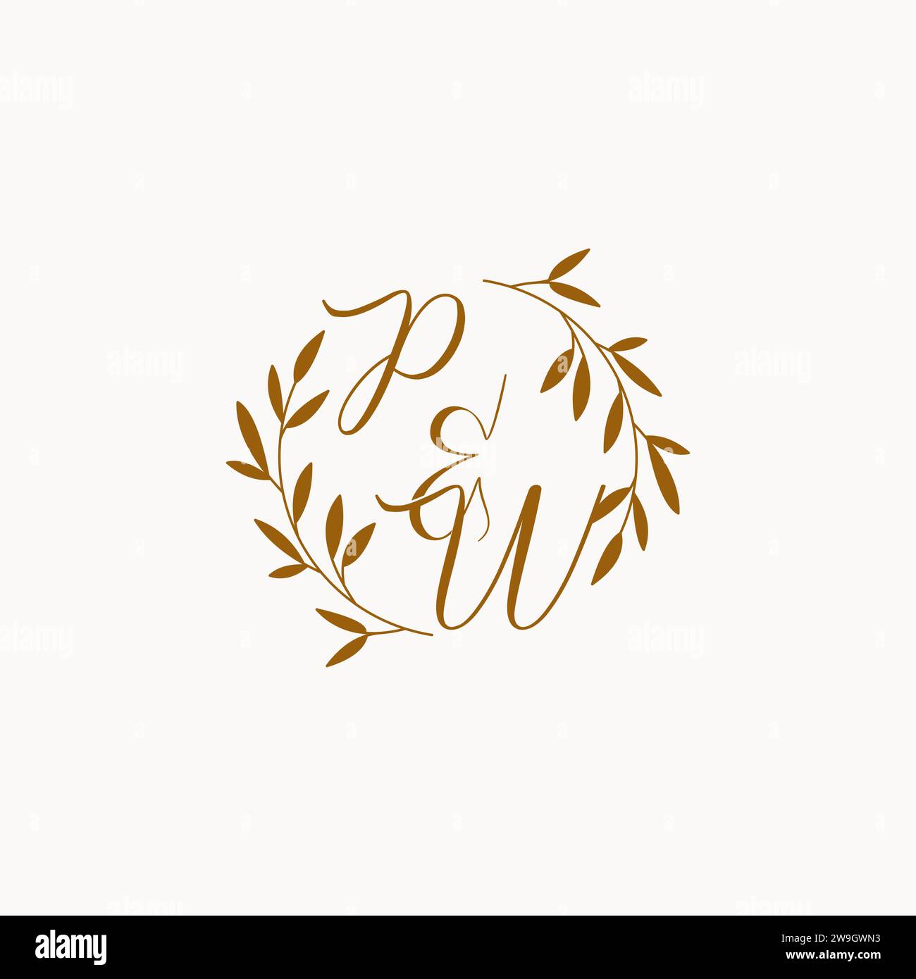 P w monogram Stock Vector Images - Alamy