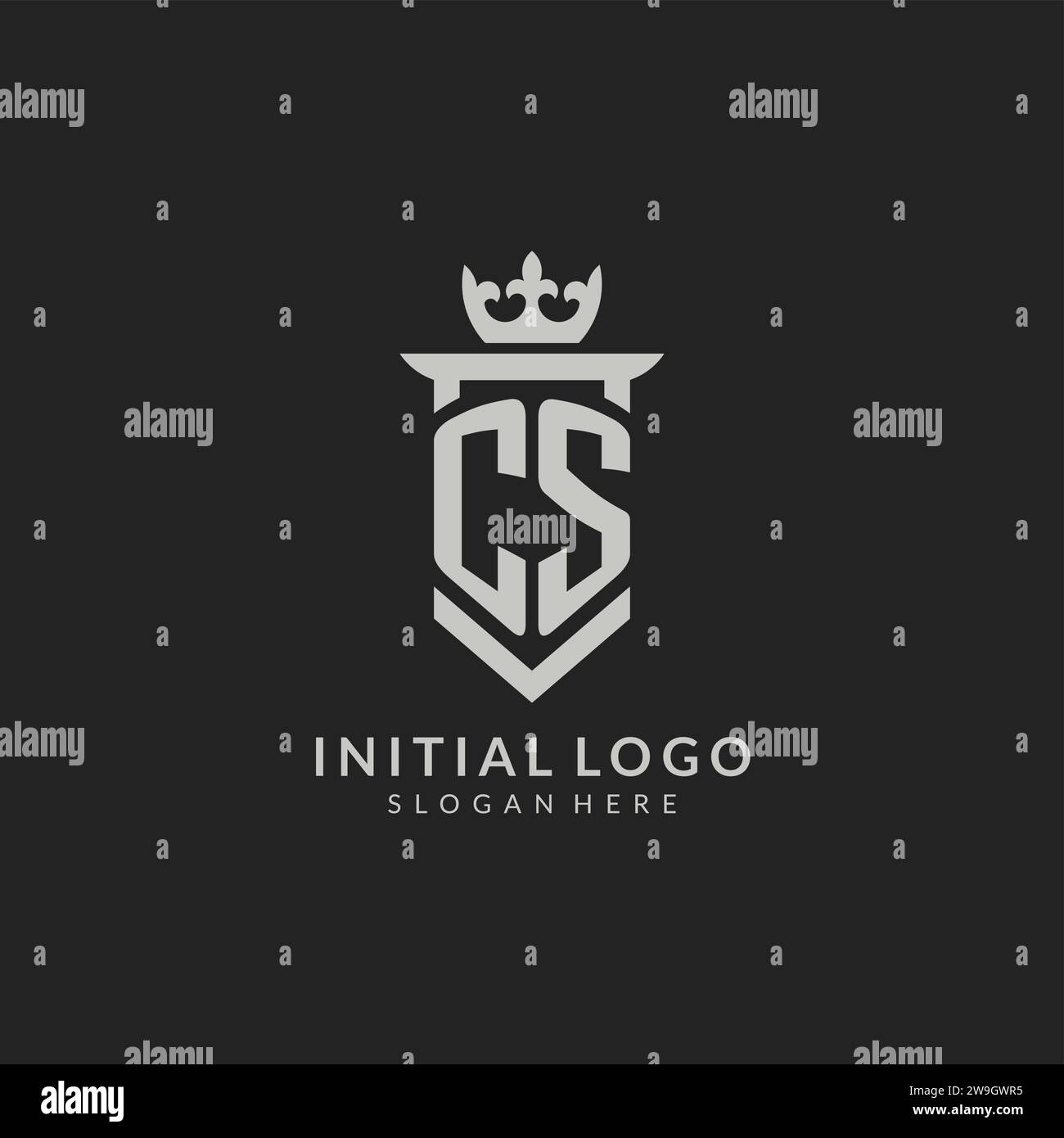 Initial CS shield and crown logo style vector graphic Stock Vector ...