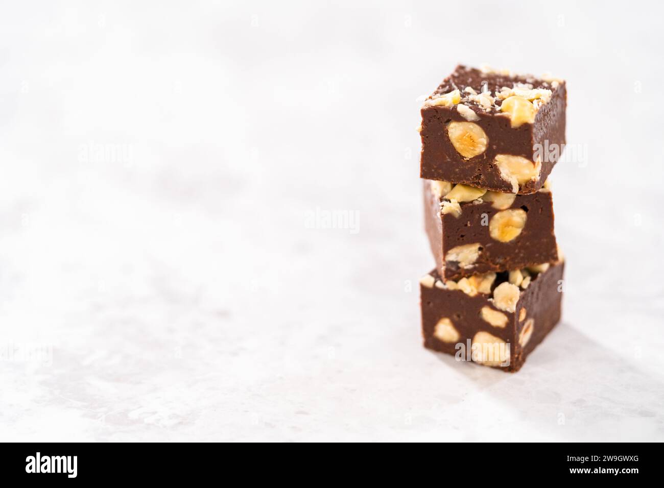 Chocolate hazelnut fudge Stock Photo - Alamy