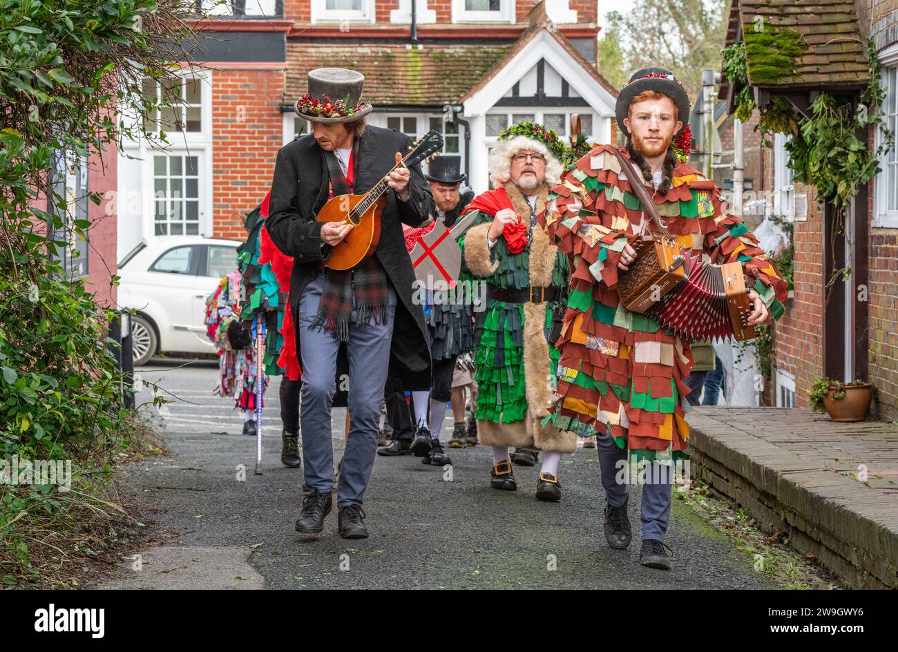 The Ditchling Mummers set off to perform on Boxing Day. Mummers' plays ...