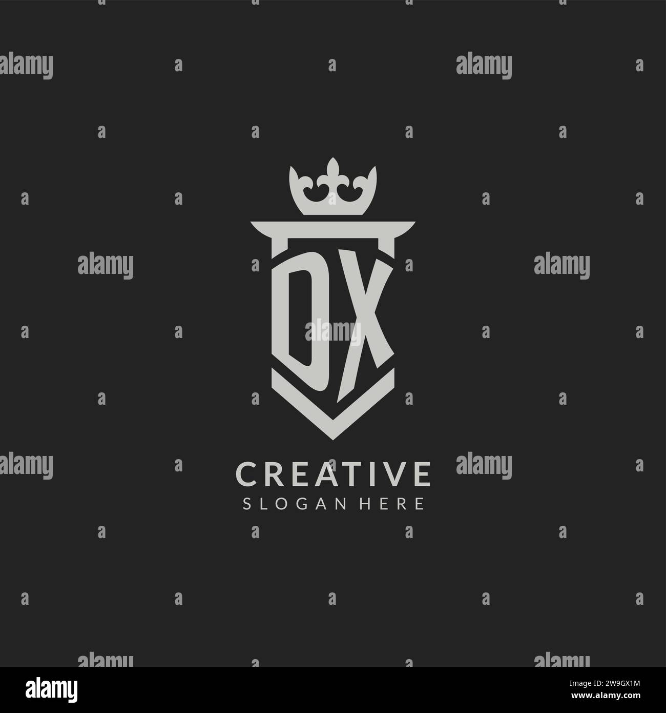 Initial DX shield and crown logo style vector graphic Stock Vector Image & Art - Alamy