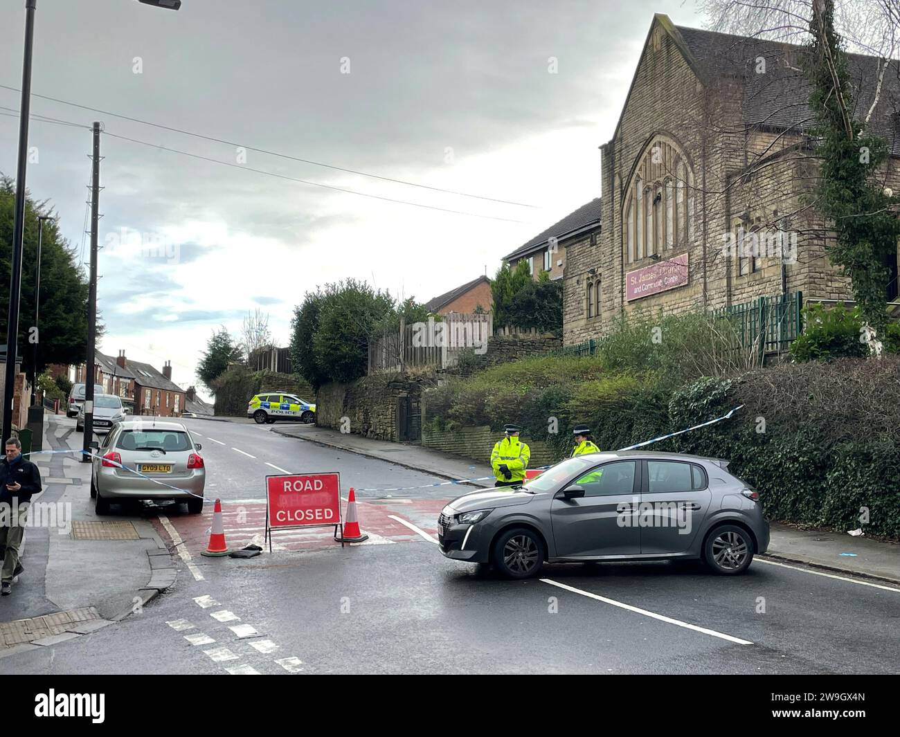 A police cordon on Scott Road, Burngreave, after a 46-year-old man died ...