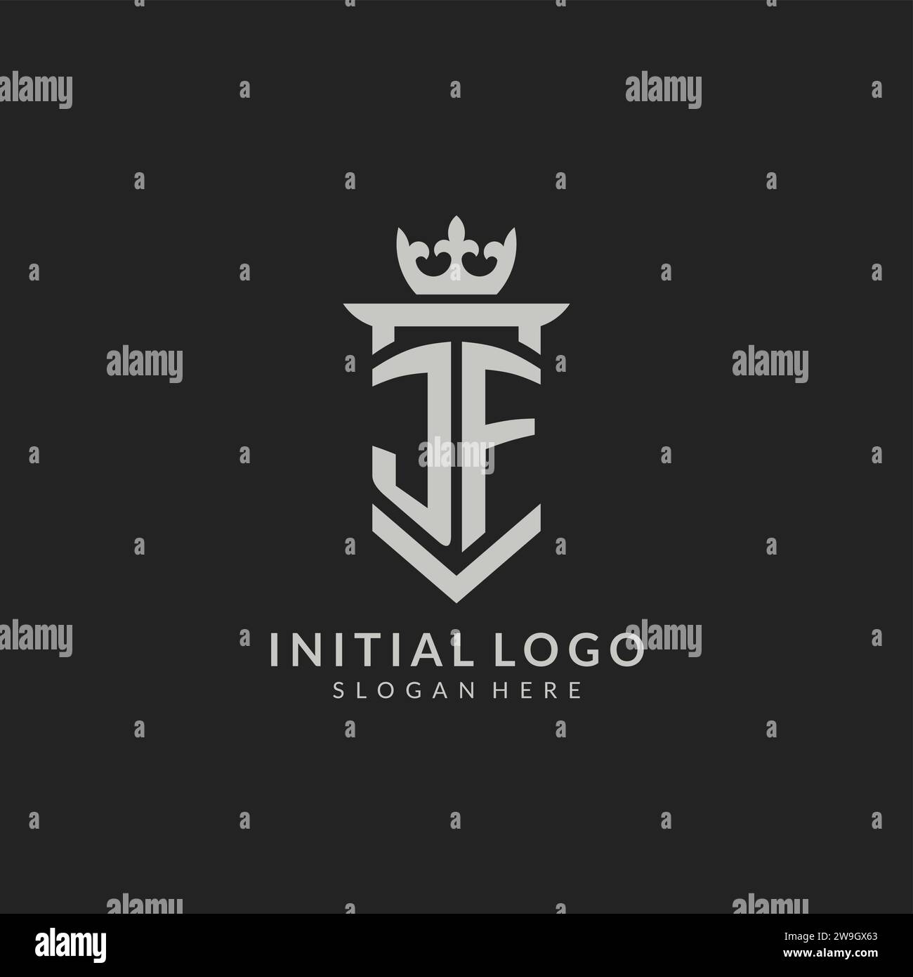 Initial JF shield and crown logo style vector graphic Stock Vector ...