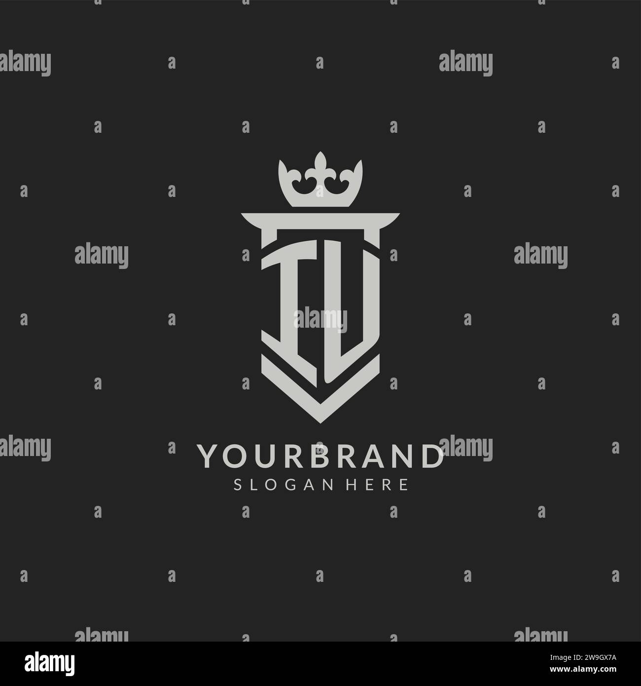 Initial IU shield and crown logo style vector graphic Stock Vector ...