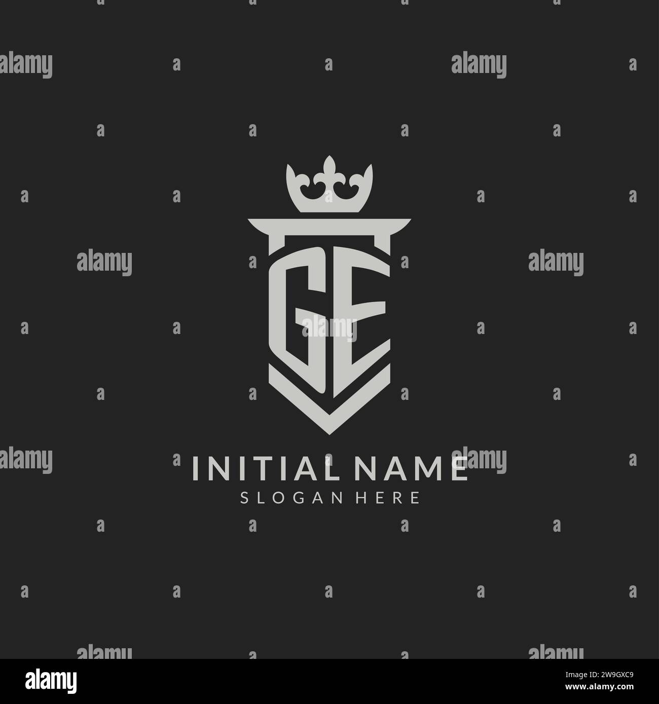 Initial GE shield and crown logo style vector graphic Stock Vector Image & Art - Alamy