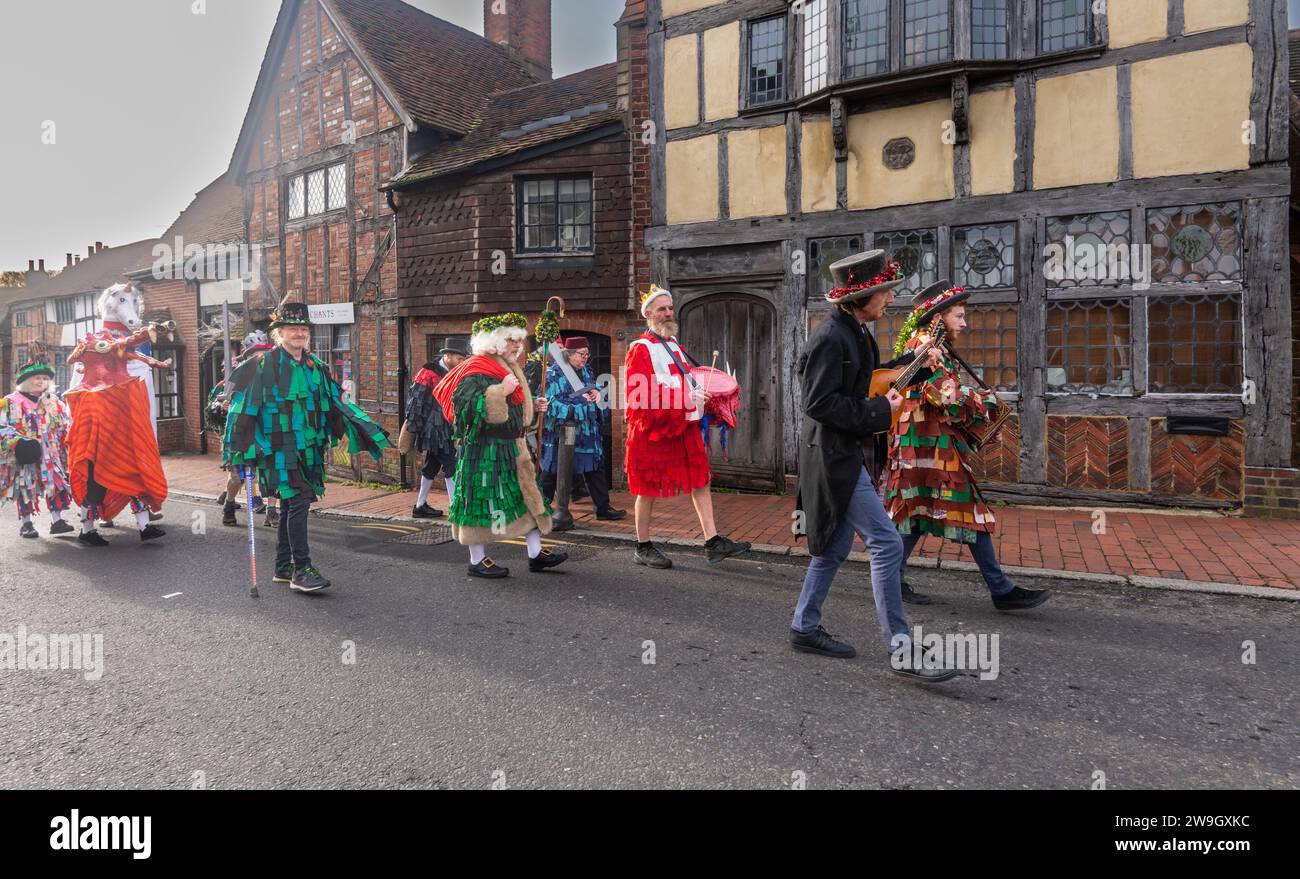The Ditchling Mummers set off to perform on Boxing Day. Mummers' plays ...