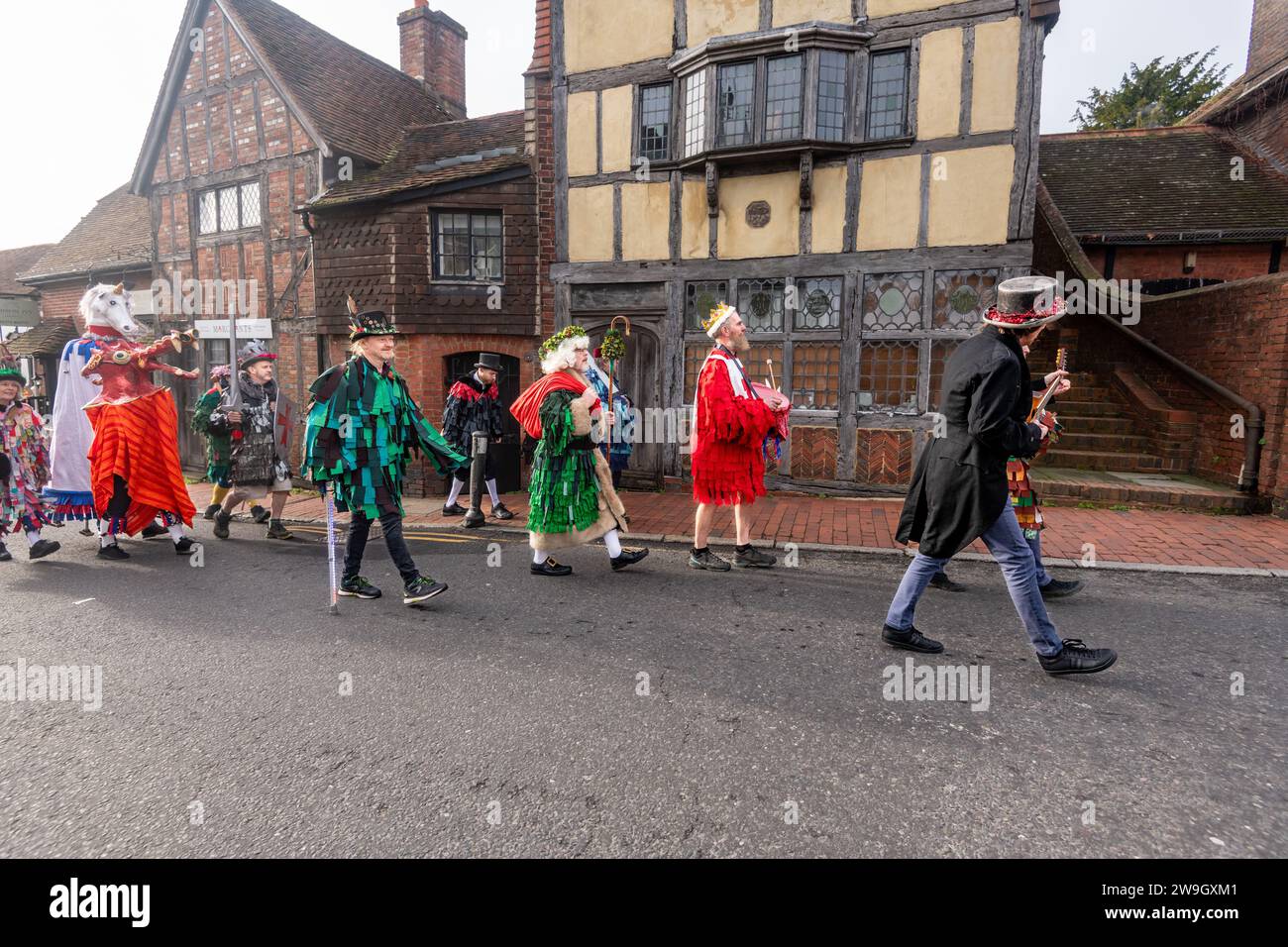 The Ditchling Mummers set off to perform on Boxing Day. Mummers' plays ...