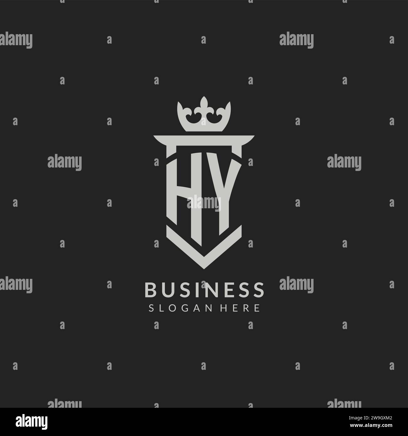 Initial HY shield and crown logo style vector graphic Stock Vector ...