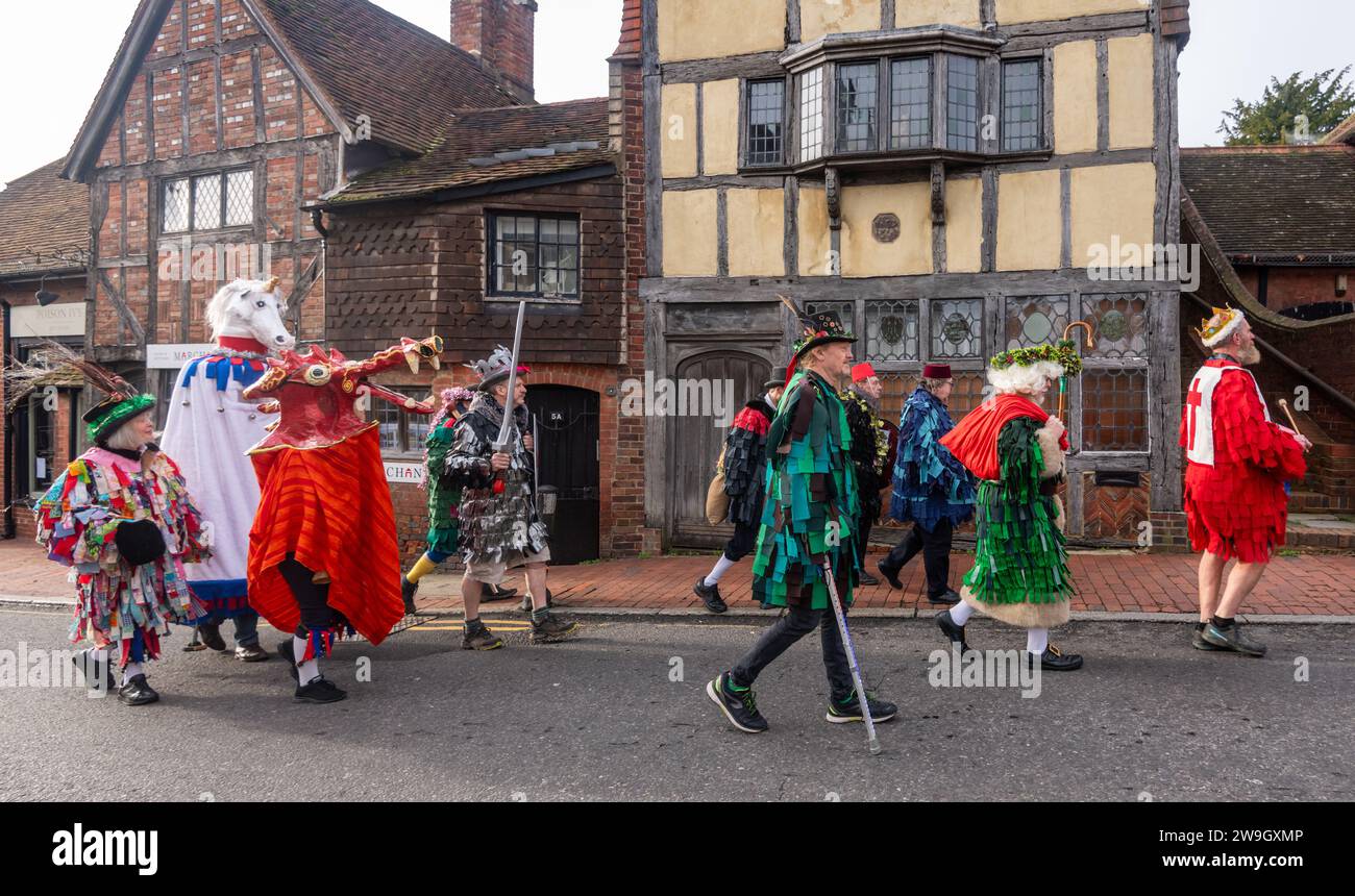 The Ditchling Mummers set off to perform on Boxing Day. Mummers' plays ...