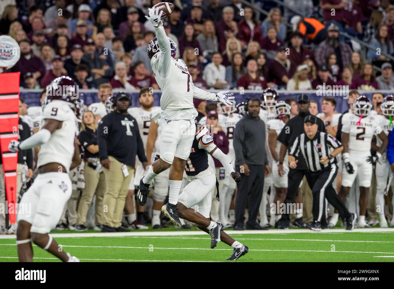 Houston, TX, USA. 27th Dec, 2023. Texas A&M Aggies wide receiver Moose ...