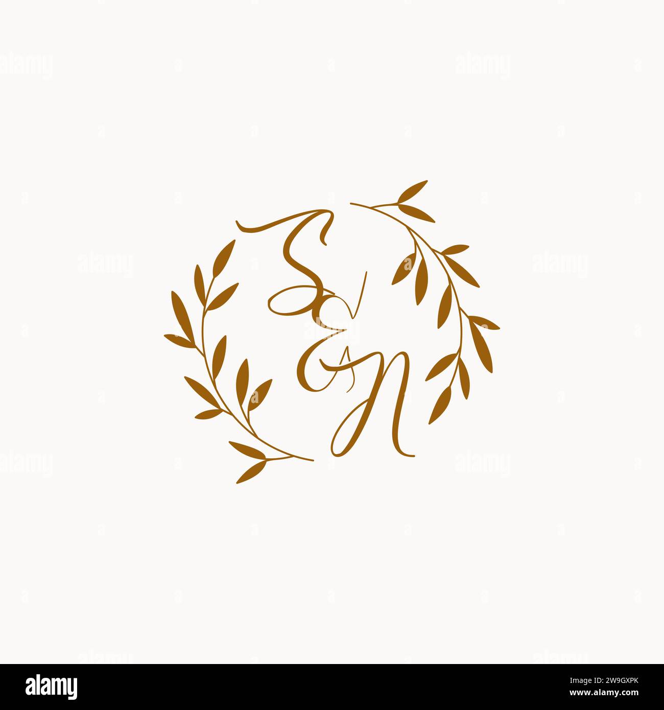SN initial wedding monogram logo design Stock Vector Image & Art - Alamy