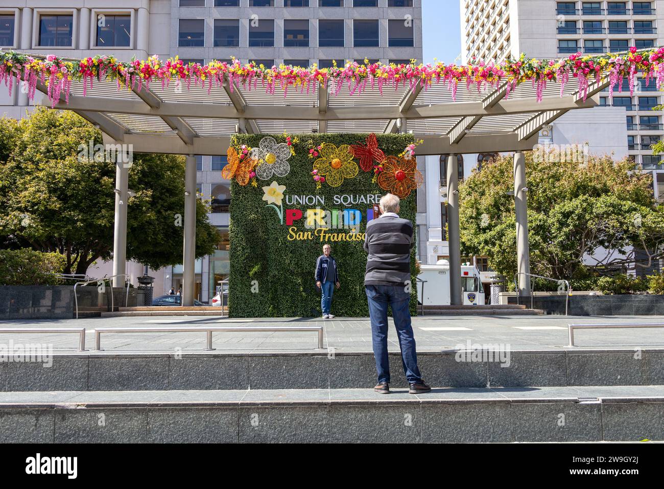 People Pose For Photographs At The San Francisco Pride Stage In Union ...