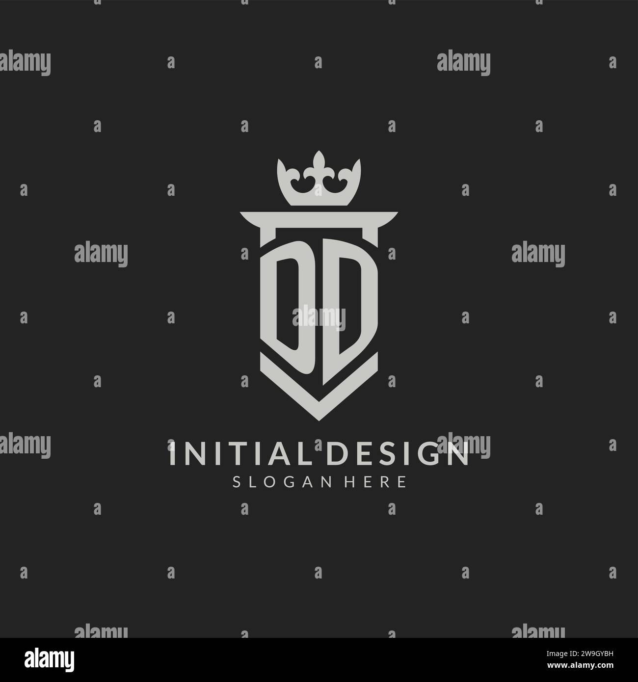 Initial DD shield and crown logo style vector graphic Stock Vector ...