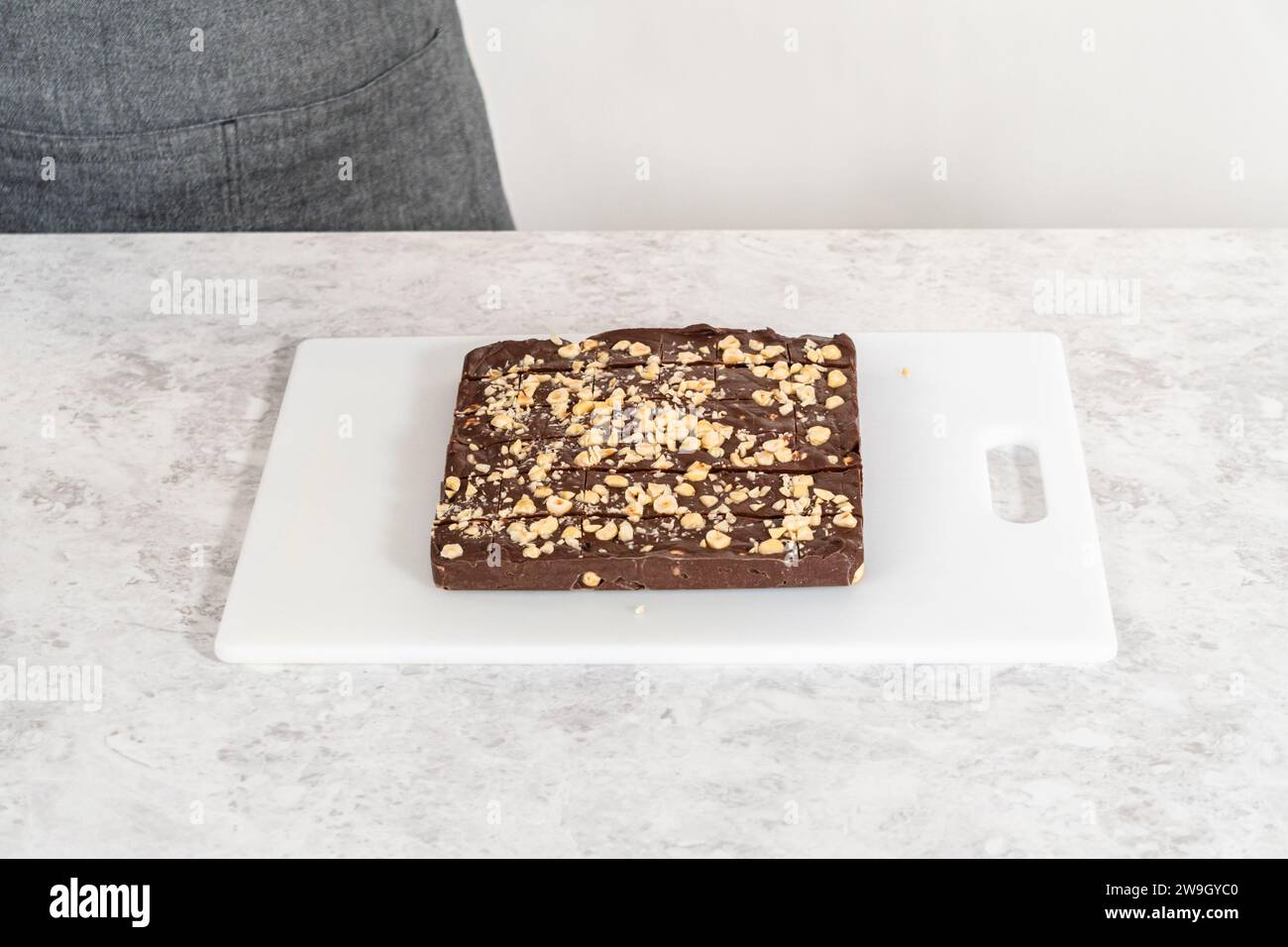 Chocolate hazelnut fudge Stock Photo - Alamy