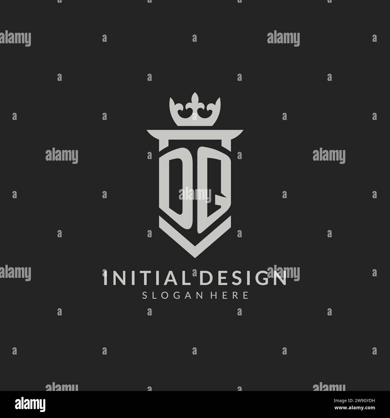 Initial DQ shield and crown logo style vector graphic Stock Vector ...