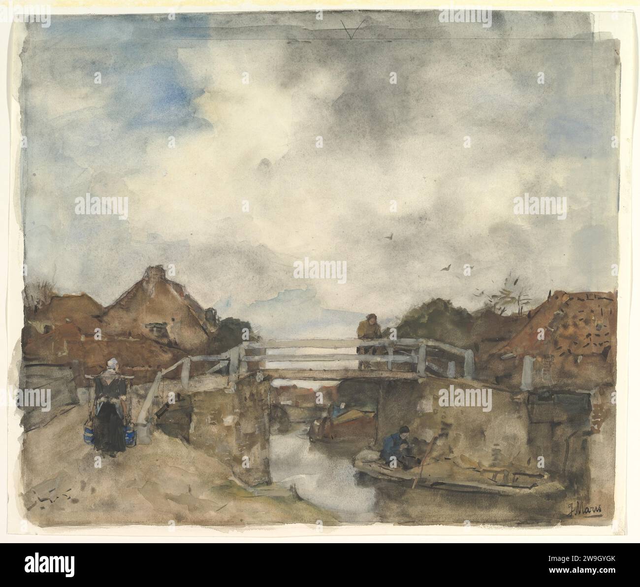 Dutch Canal, Rijswijk 1895 by Jacob Maris Stock Photo - Alamy