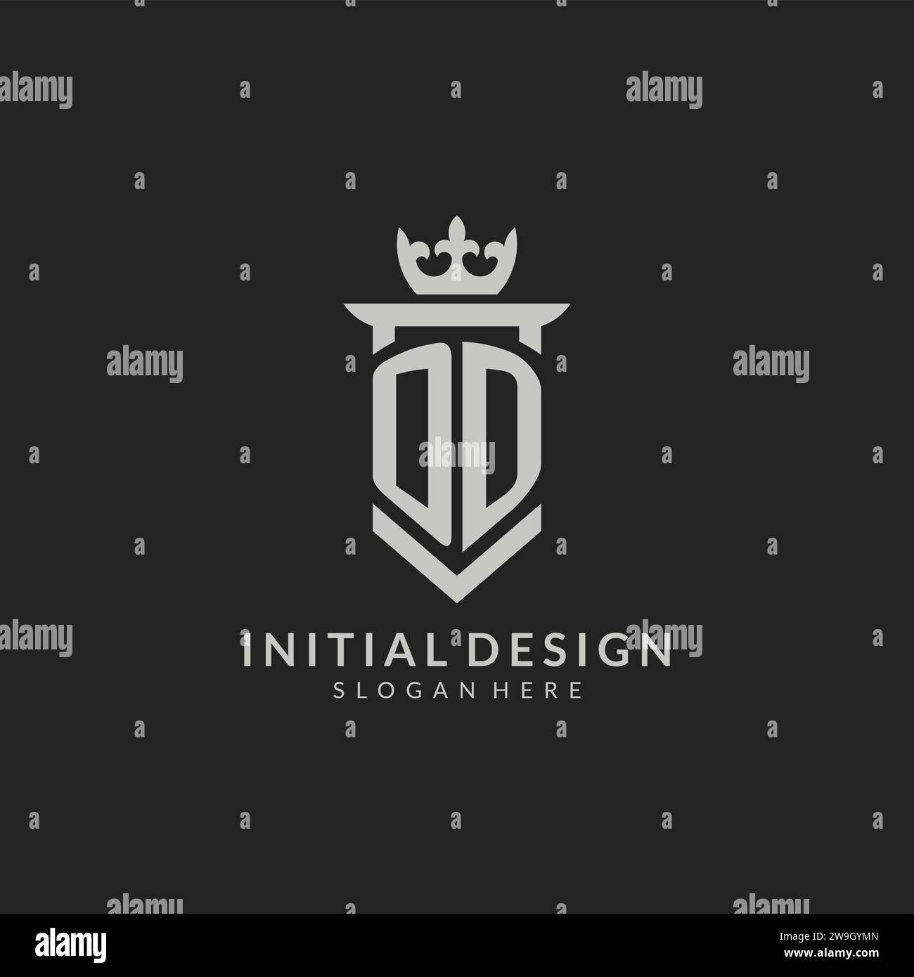 Initial OD shield and crown logo style vector graphic Stock Vector ...
